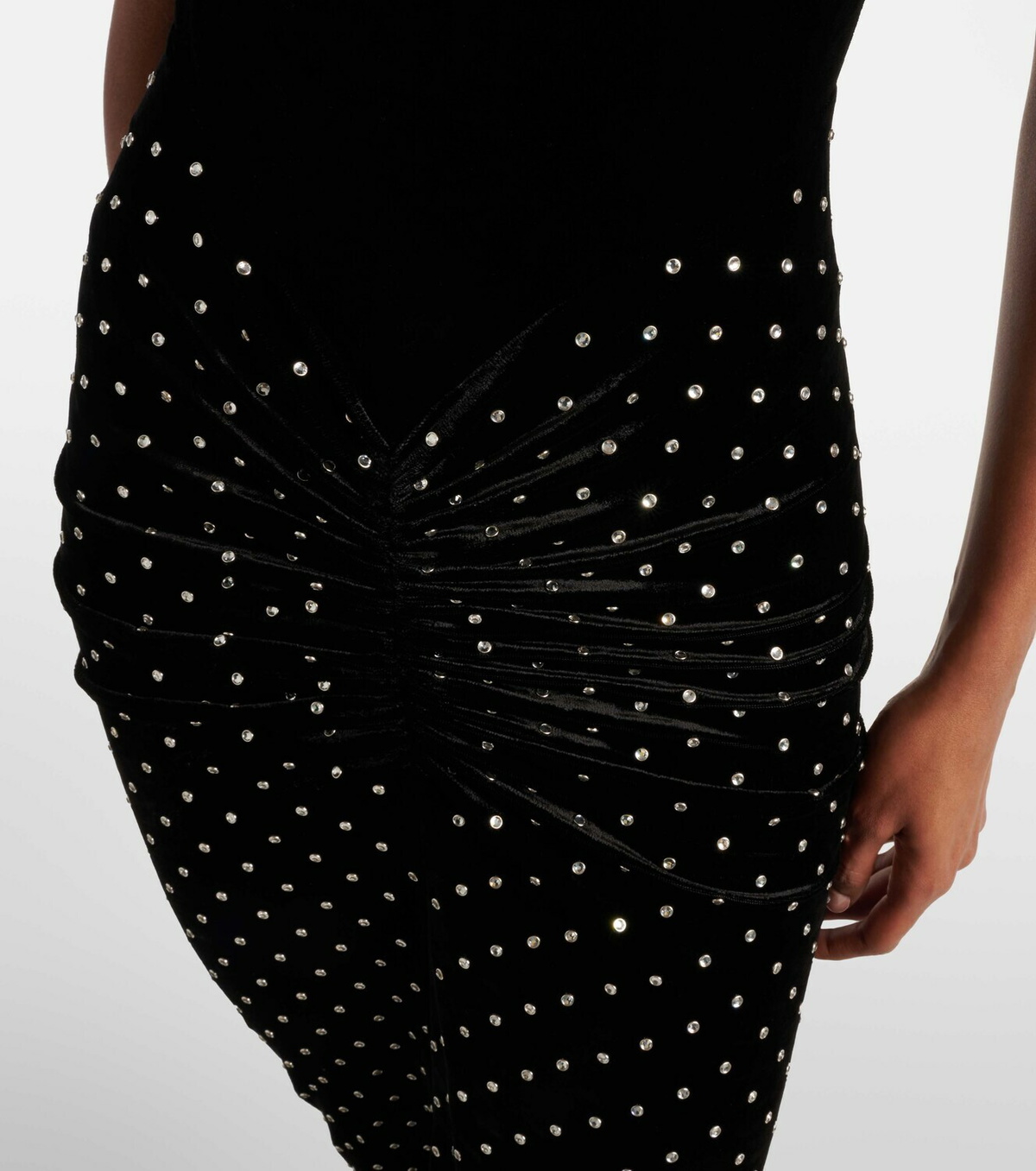Alaïa Velvet and jersey cocktail dress ALAÏA