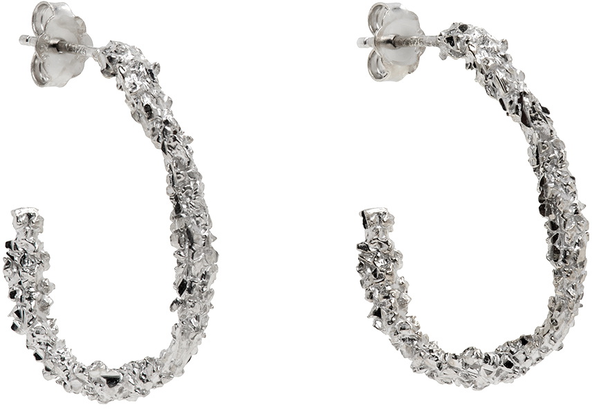 Veneda Carter Silver VC003 Medium Open Hoop Earrings Veneda Carter