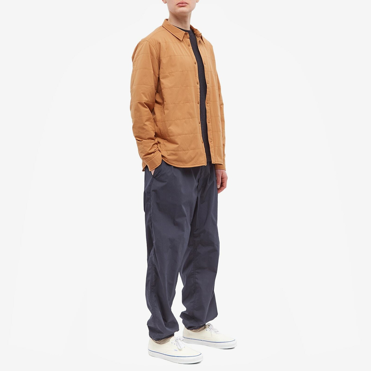 Snow Peak Men's Flexible Insulated Overshirt in Brown Snow Peak