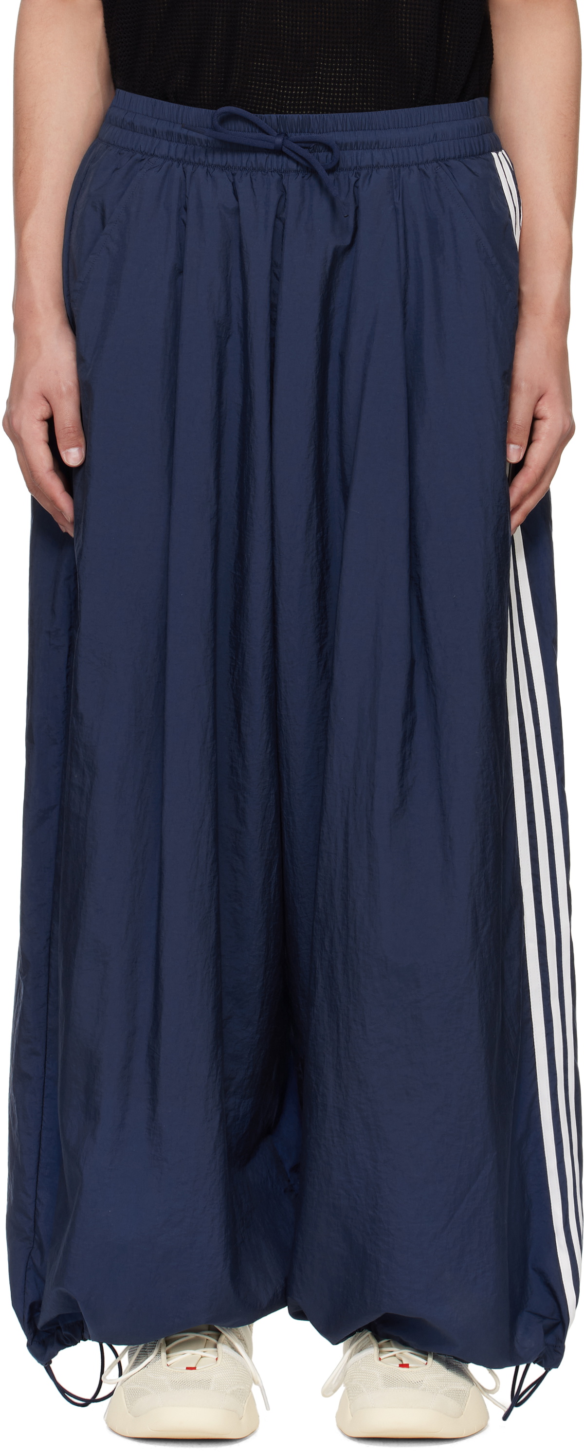 Y-3 Blue 3-Stripes Track Pants Y-3