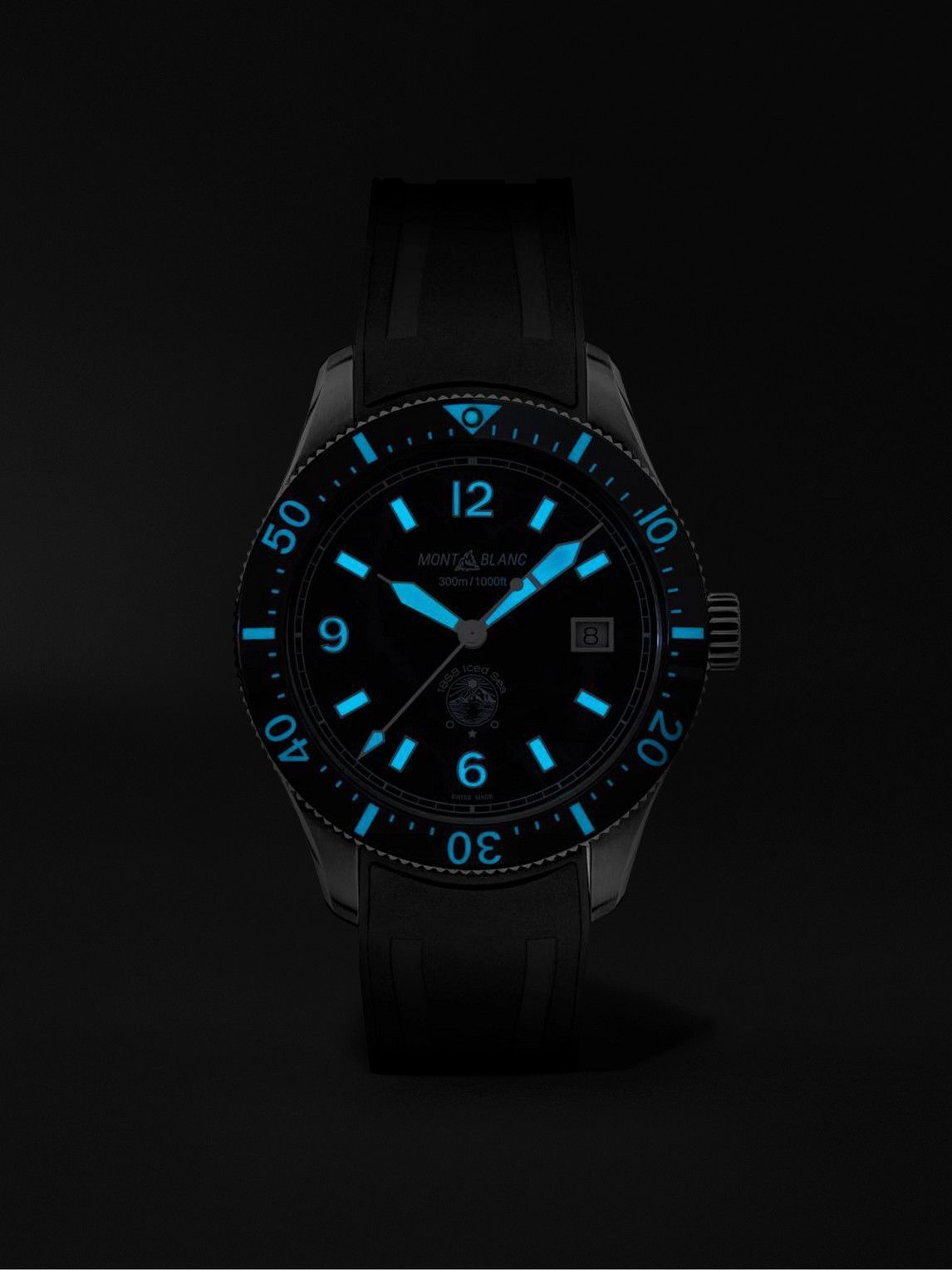 Montblanc - 1858 Iced Sea Automatic 41mm Stainless Steel and Rubber ...
