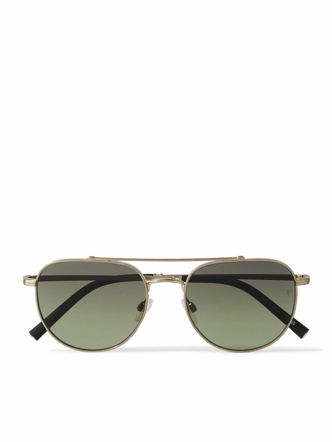 Oliver Peoples - Roger Federer R-10 Aviator-Style Brushed Gold-Tone ...