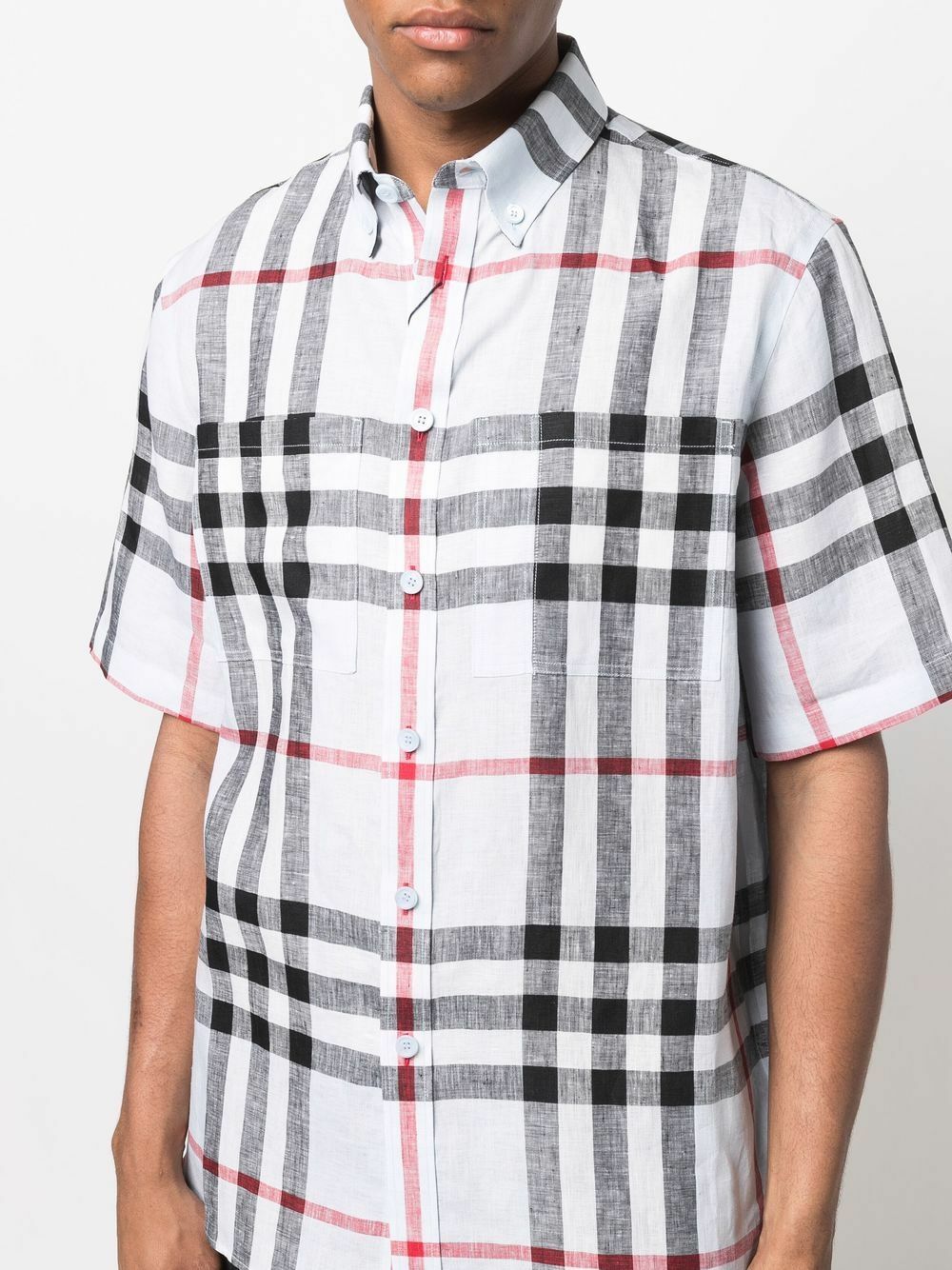 BURBERRY - Checked Linen Shirt Burberry