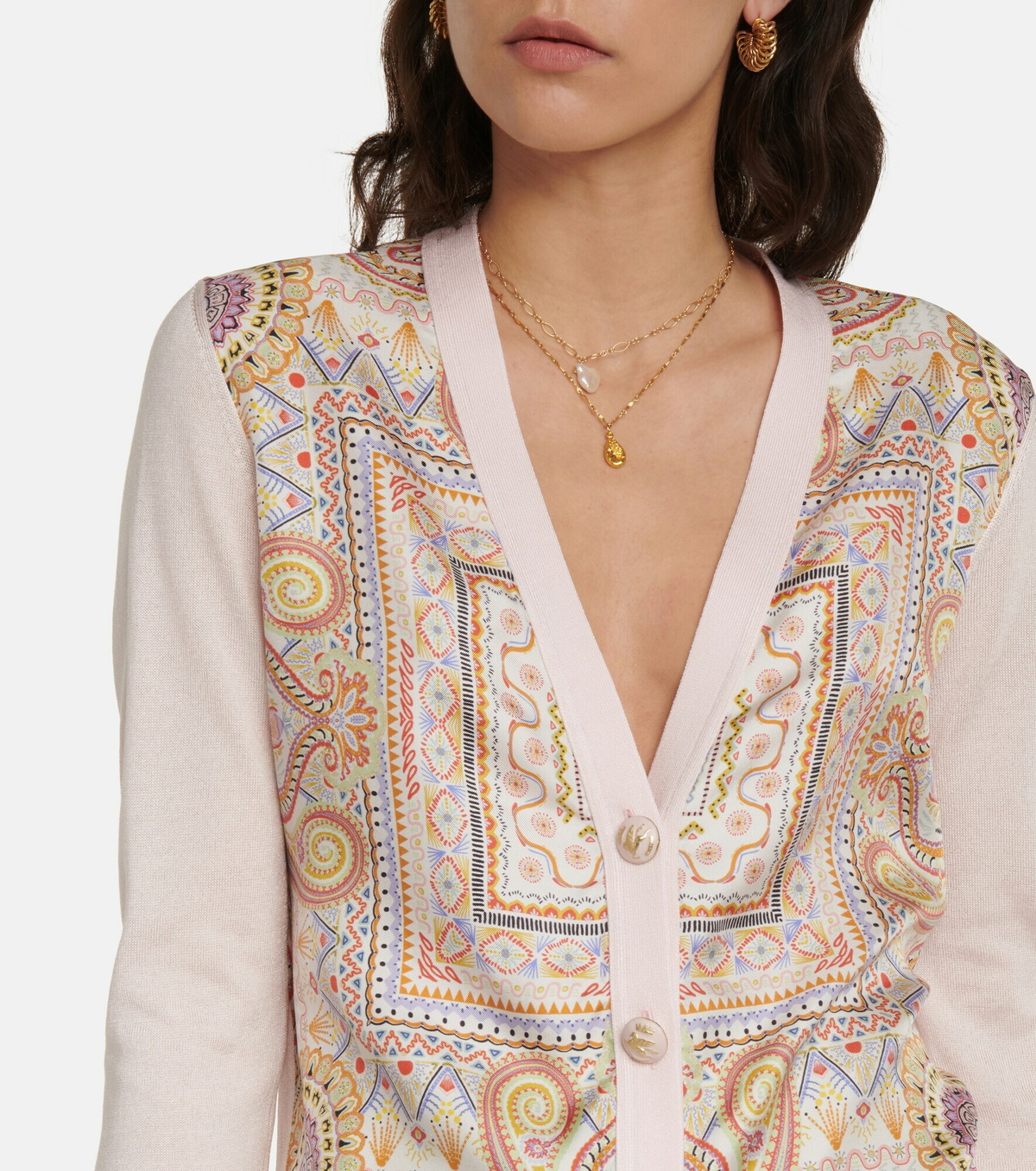 Etro - Paisley printed silk-panel cardigan Etro