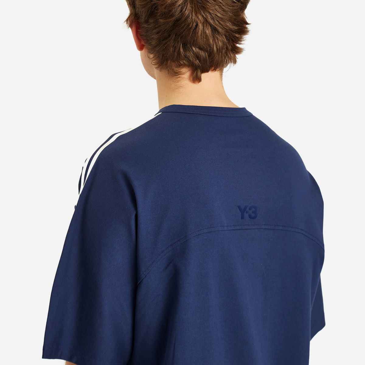Y-3 Men's 3 Stripe T-Shirt in Blue Y-3