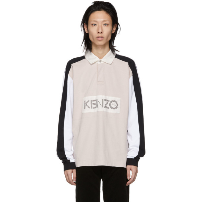 Kenzo Off-White Colorblock Logo Polo Kenzo