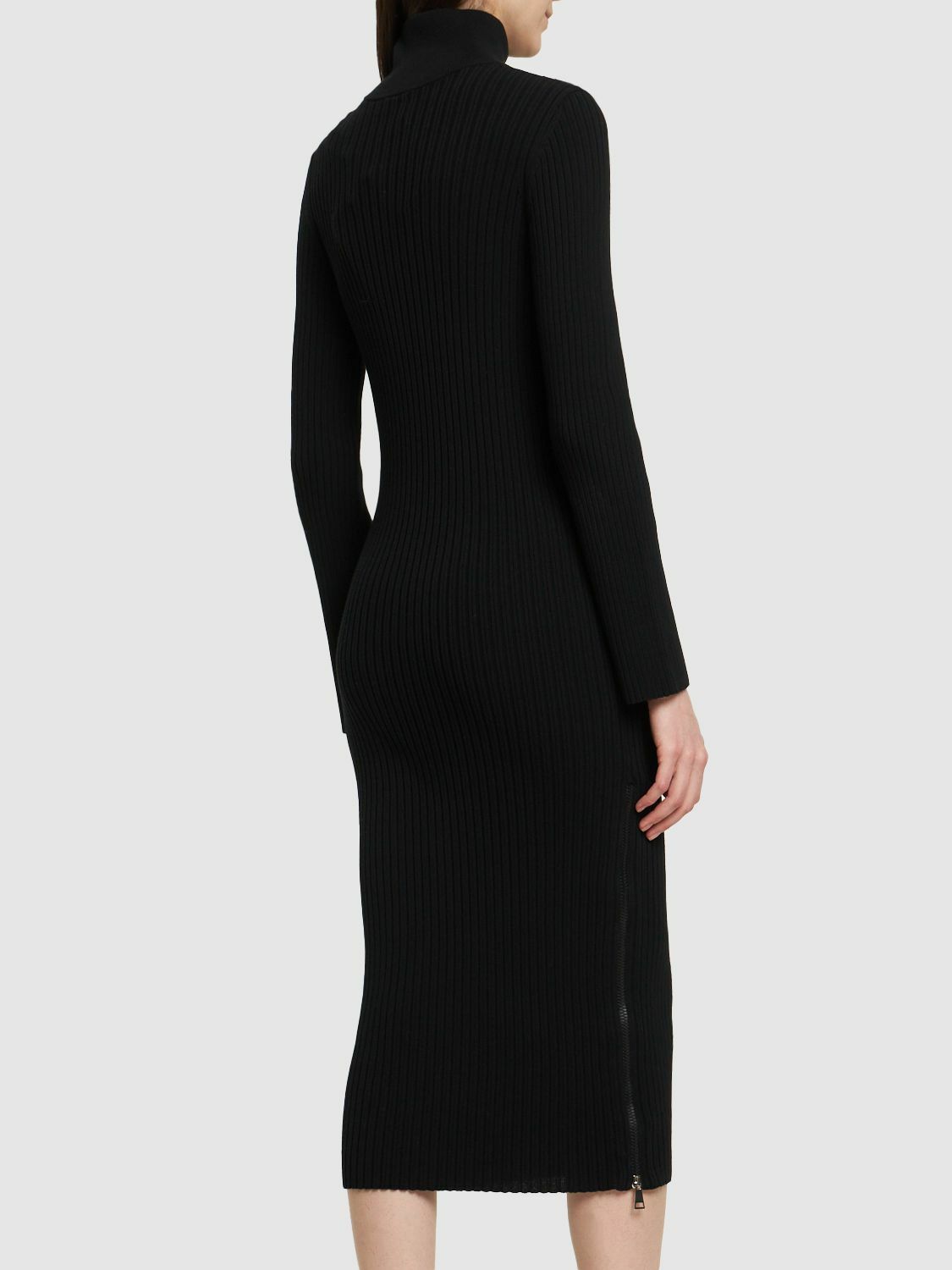 MONCLER - Maxi Knit Viscose Blend Crepe Dress Moncler
