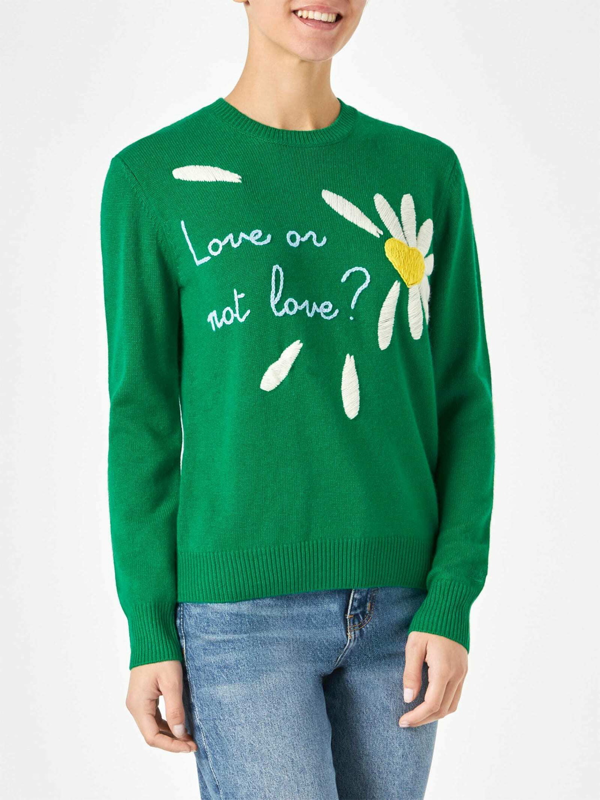 MC2 Saint Barth Woman Brushed Sweater With Daisy Print MC2 Saint Barth