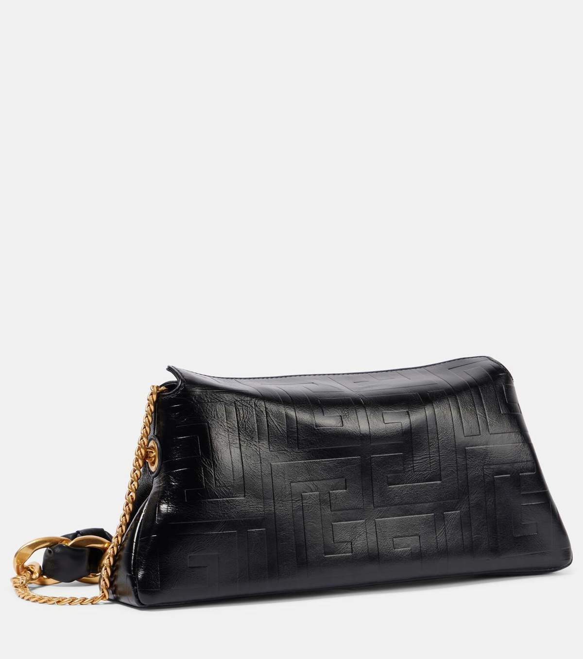 Balmain 1945 PB embossed leather clutch Balmain