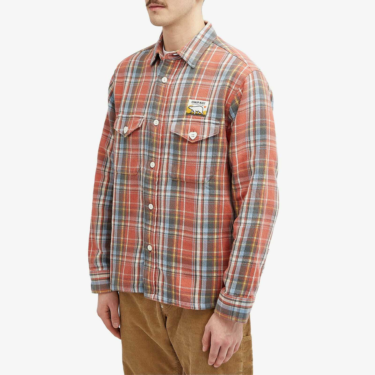 Human Made Men's Check Overshirt in Red Human Made