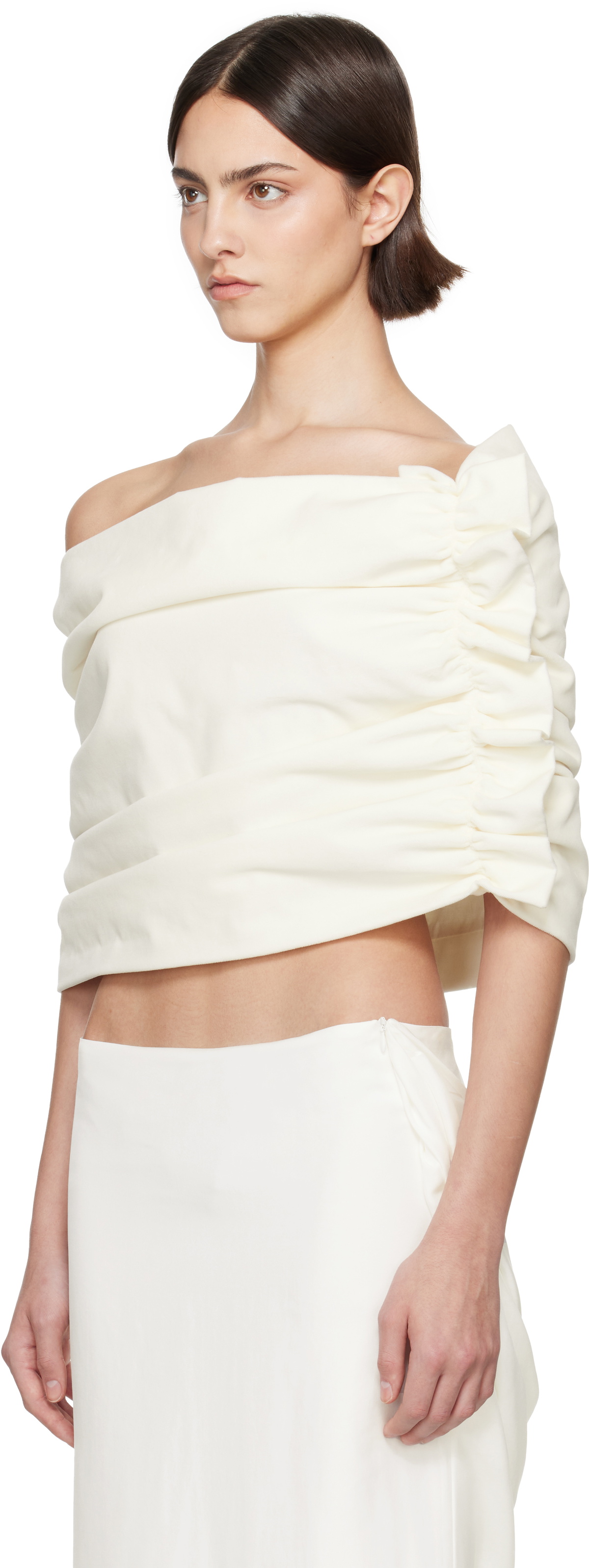 COLLEEN ALLEN SSENSE Exclusive Bridal Capsule Velvet Shawl Top COLLEEN ...