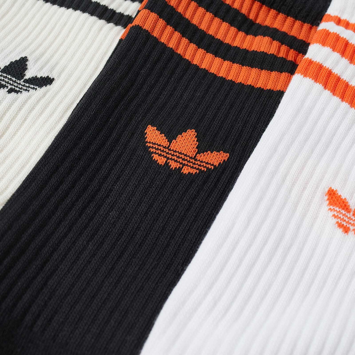 Adidas Men's Solid Crew Sock in White/Black adidas