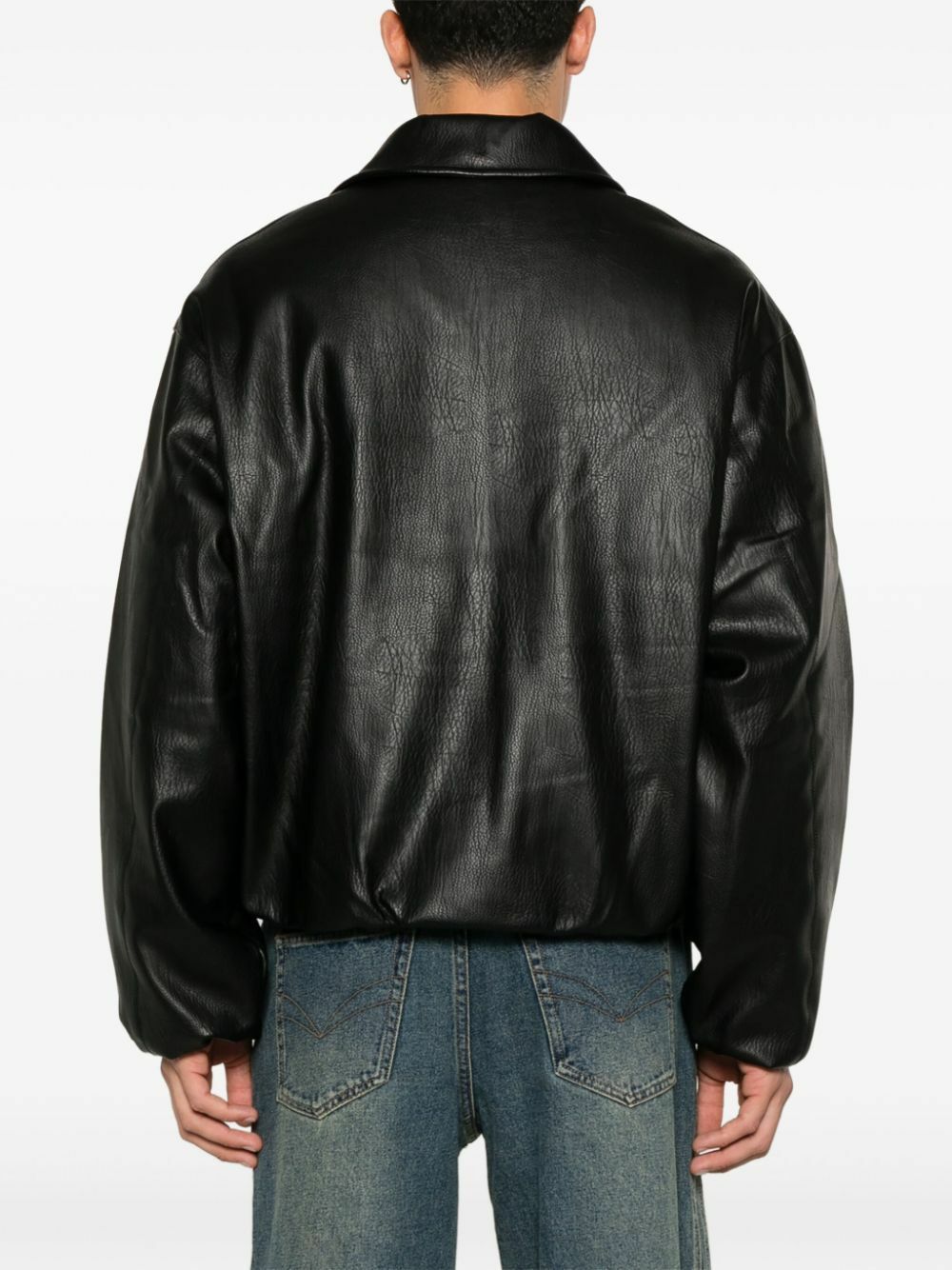 Represent Black Faux-Leather Jacket Represent