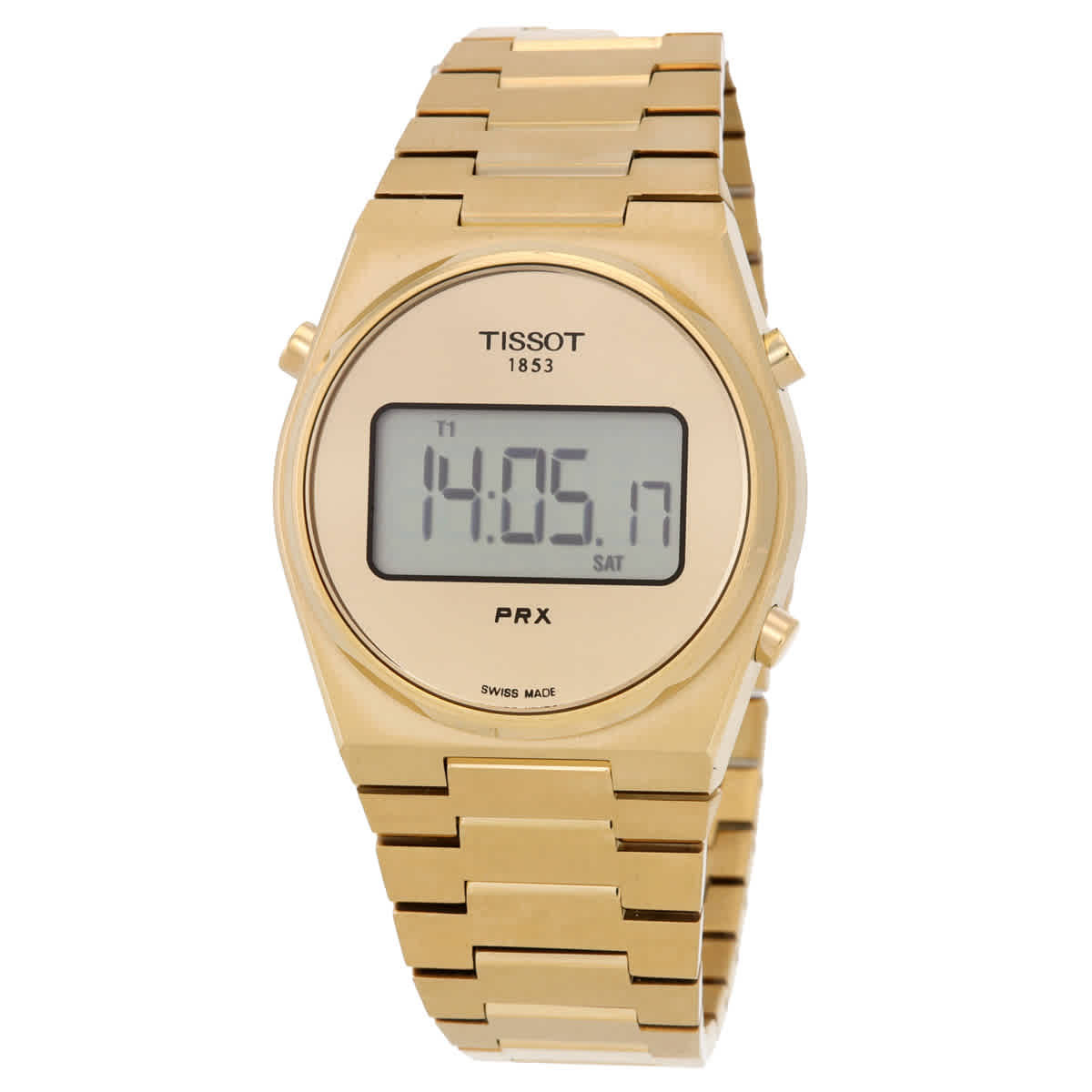 Tissot PRX Digital Quartz Gold Dial Mens Watch T1372633302000 Tissot