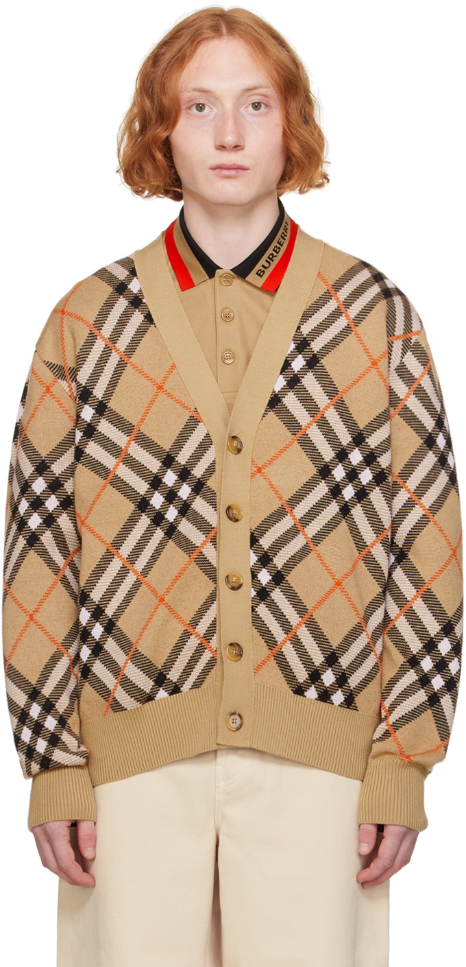Burberry Beige Check Cardigan Burberry