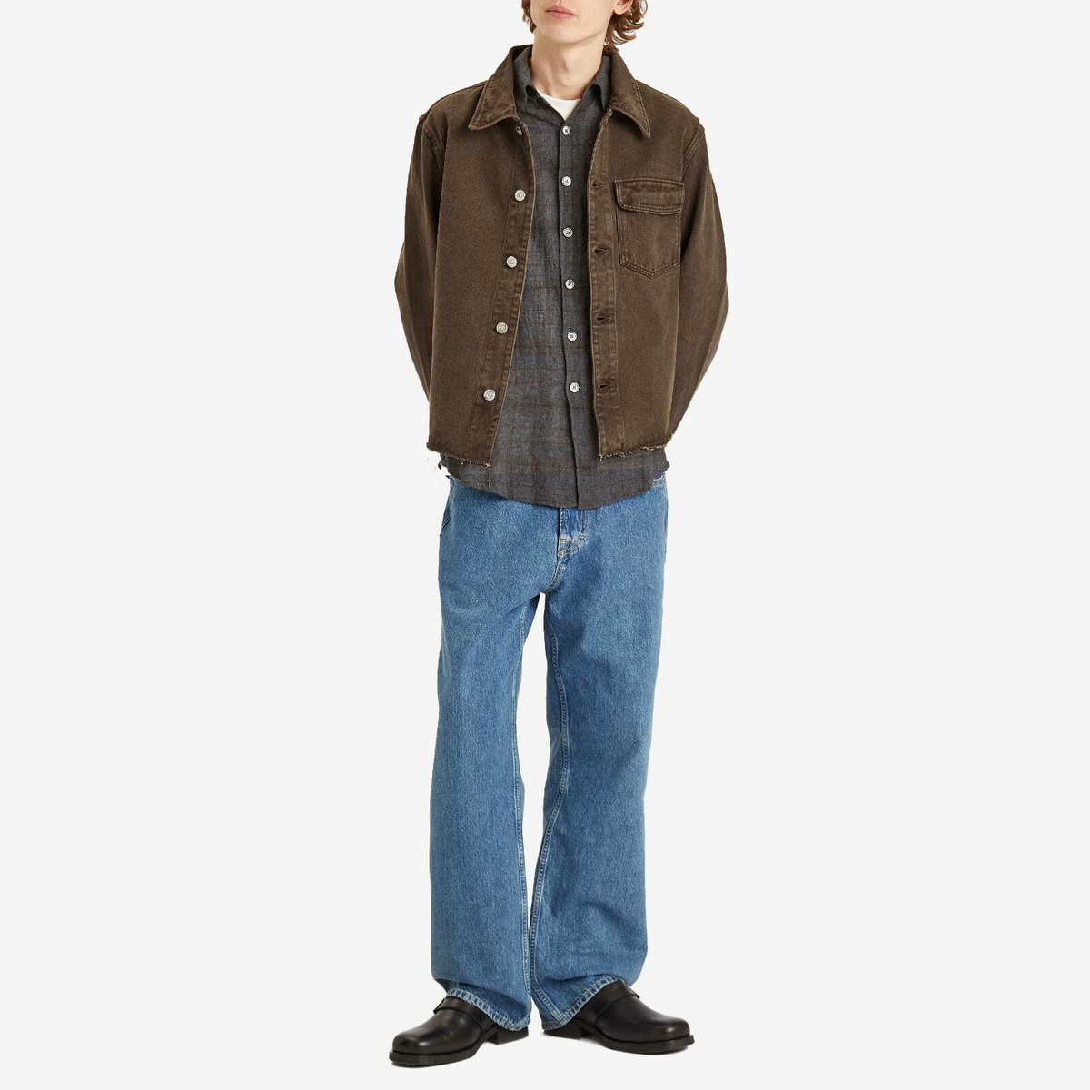 Our Legacy Men's Cut Rebirth Jacket in Choco Overdye Our Legacy