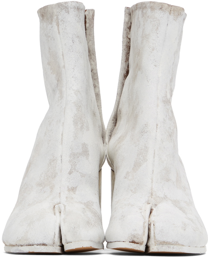 Maison Margiela Brown & White Painted Tabi Boots Maison Margiela