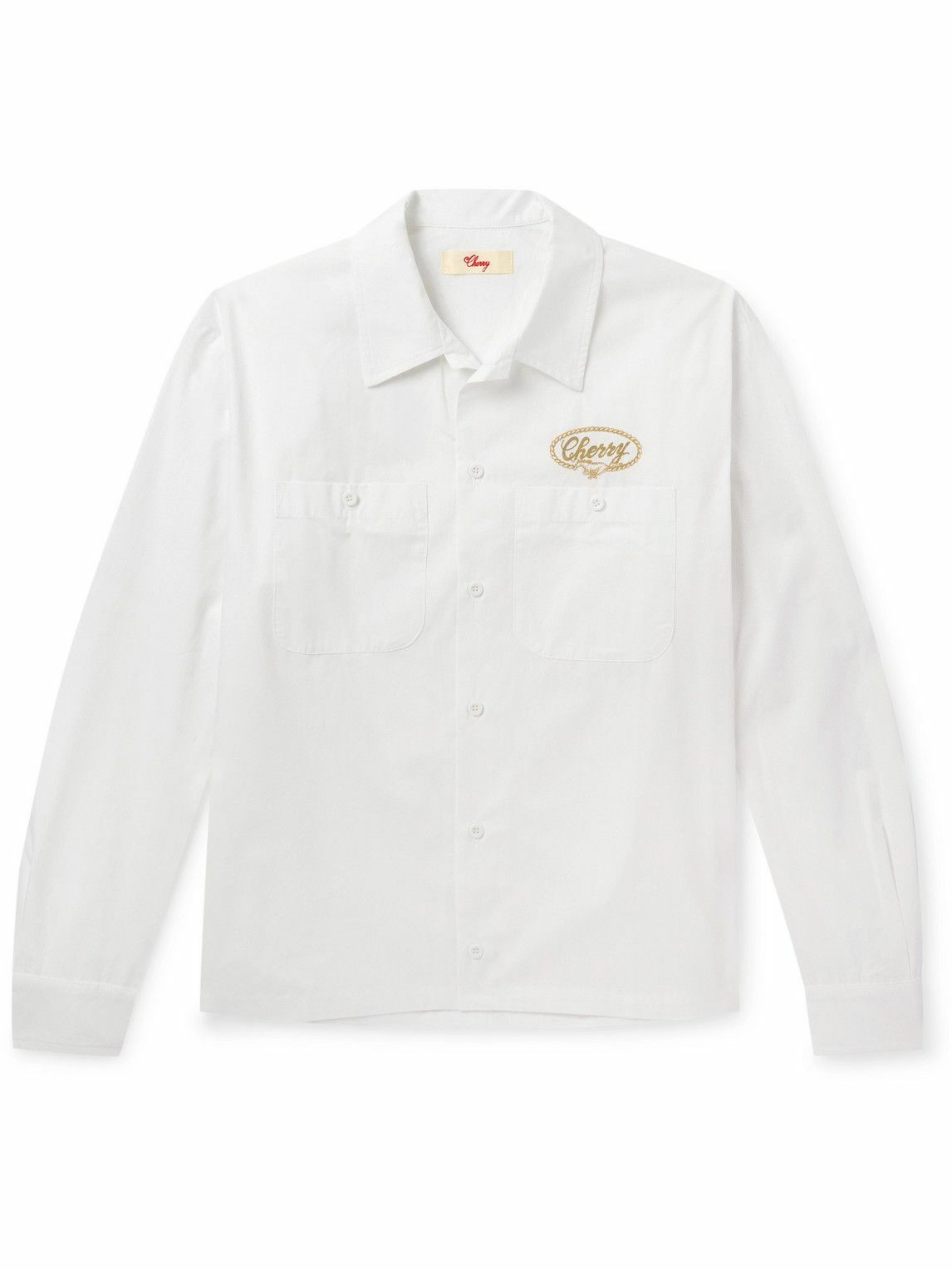 Cherry Los Angeles - Logo-Embroidered Cotton-Poplin Shirt - White CHERRY LA