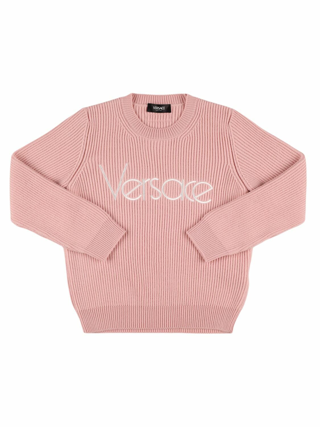 VERSACE Embroidered Wool Crewneck Sweater Versace