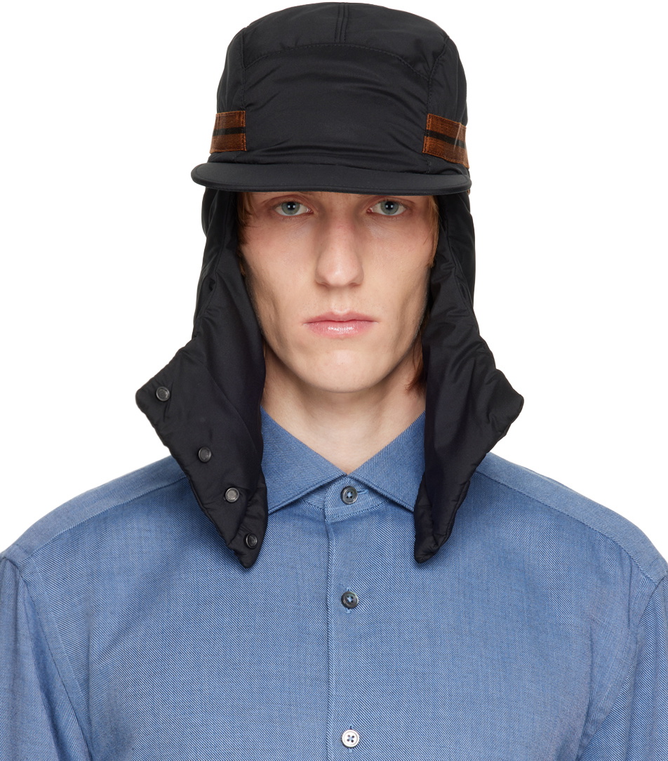 ZEGNA Black Neck Flap Cap Zegna