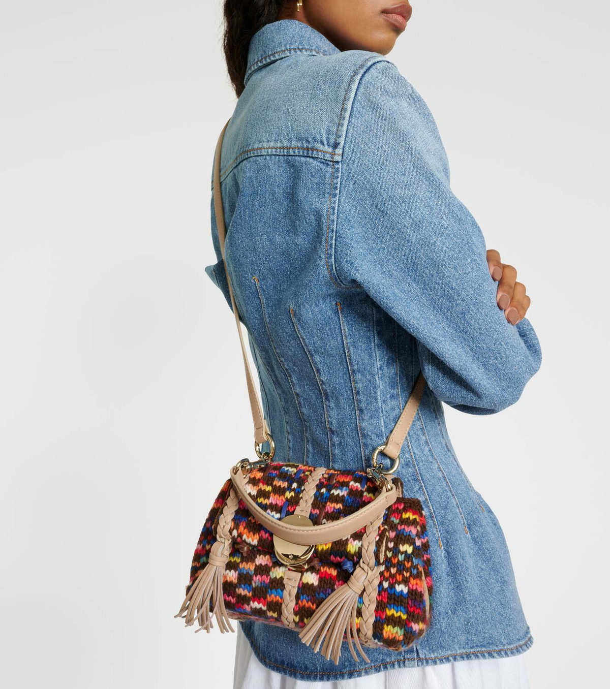 Chloé Penelope Mini suede-trimmed shoulder bag Chloe