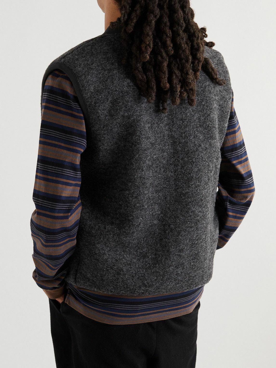 Universal Works - Boiled Wool-Blend Fleece Gilet - Gray Universal Works