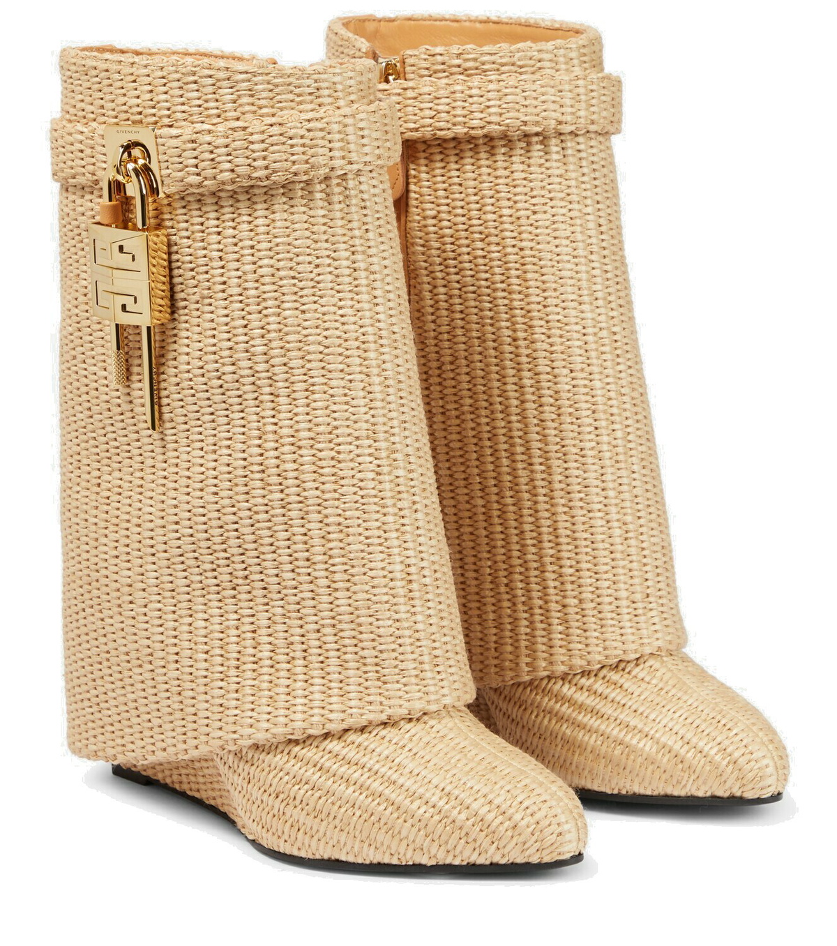 Givenchy Shark Lock raffia ankle boots Givenchy