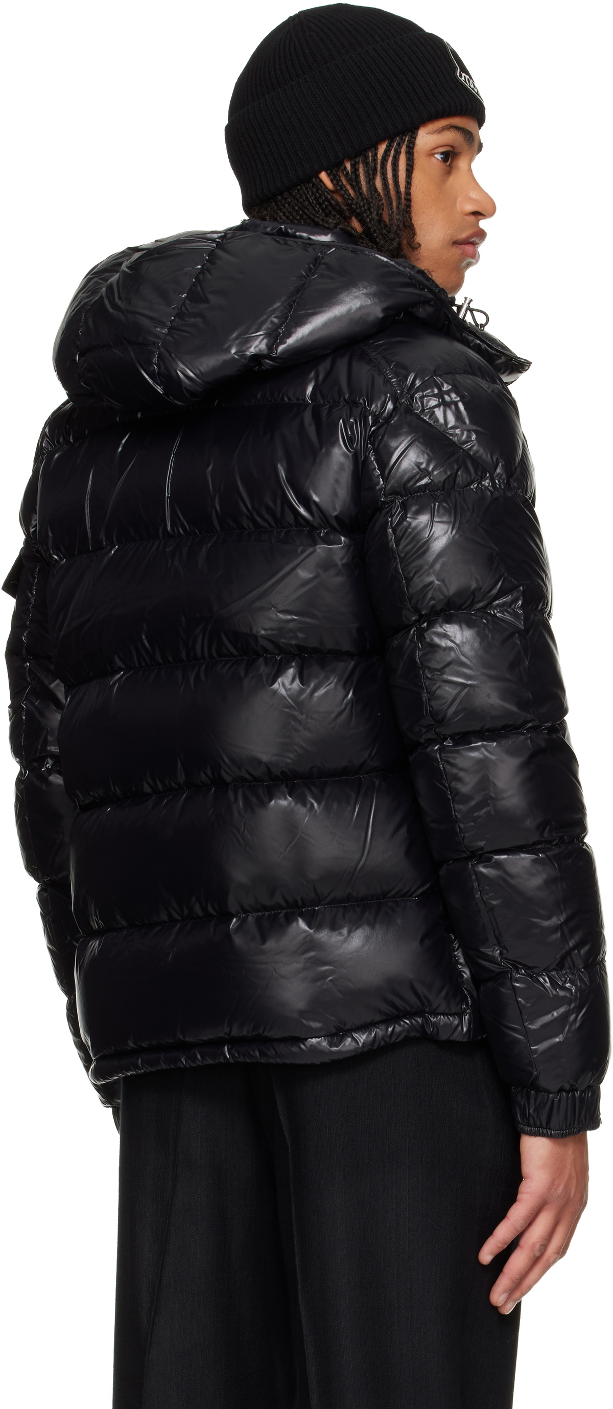 Moncler Black Maya Hooded Short Down Jacket Moncler