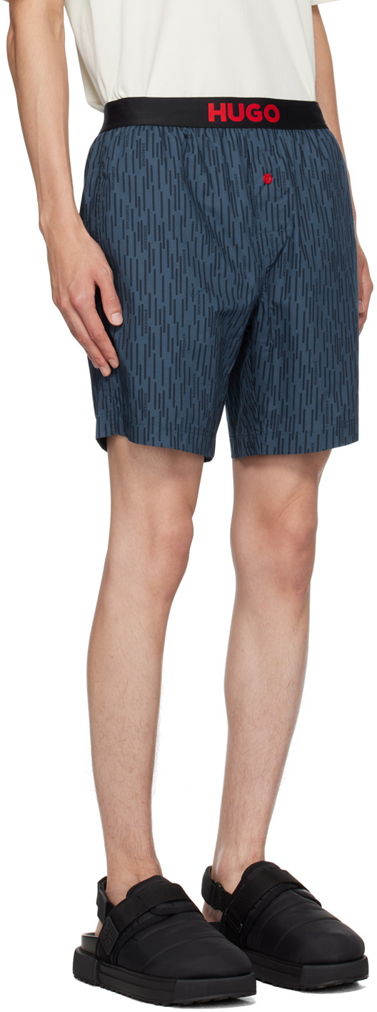 Hugo Blue Printed Shorts Hugo Boss