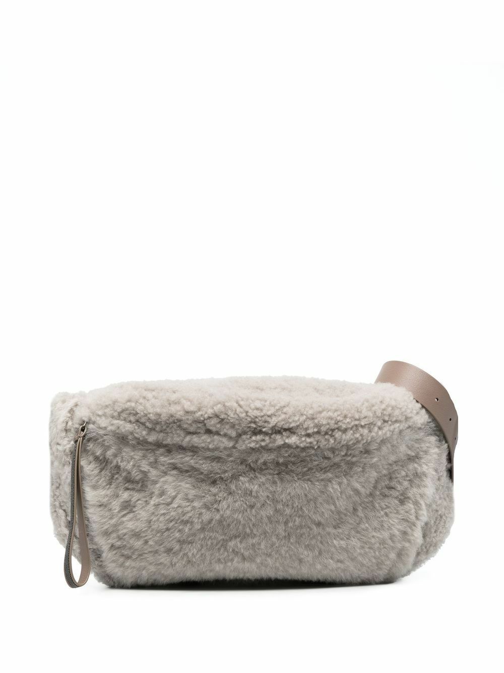 Brunello Cucinelli Grey Frosty Shearling Belt Bag Brunello Cucinelli