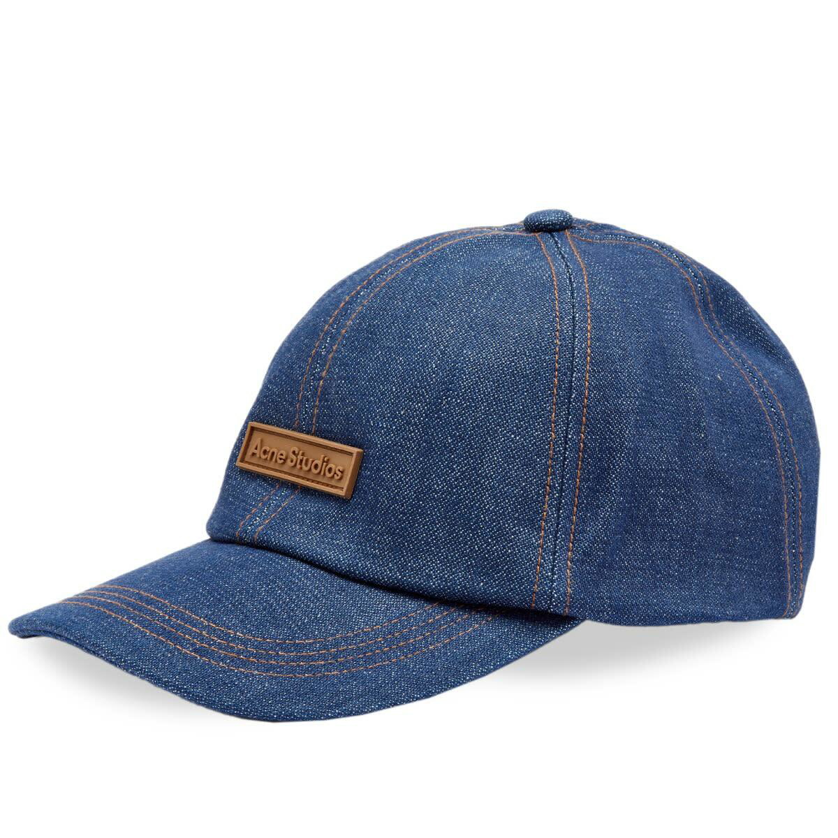 Acne Studios Men's Carliy Denim Patch Cap in Indigo Blue Acne Studios