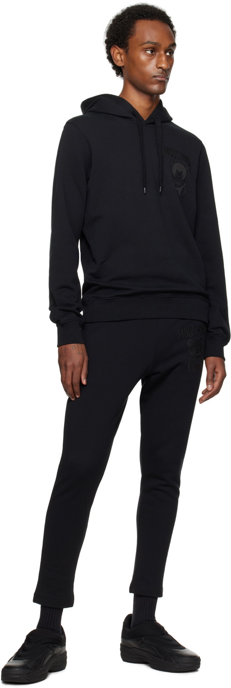 Moschino Black Mesh Teddy Hoodie Moschino