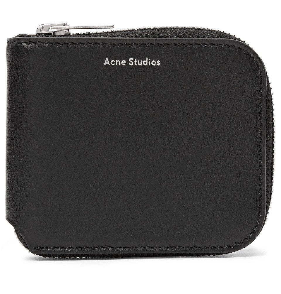 Acne Studios - Logo-Print Leather Zip-Around Wallet - Men - Black Acne ...