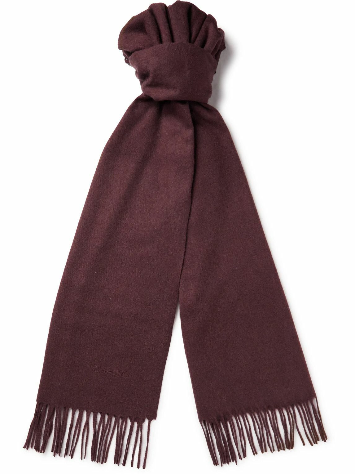 TOM FORD - Logo-Embroidered Fringed Cashmere Scarf TOM FORD