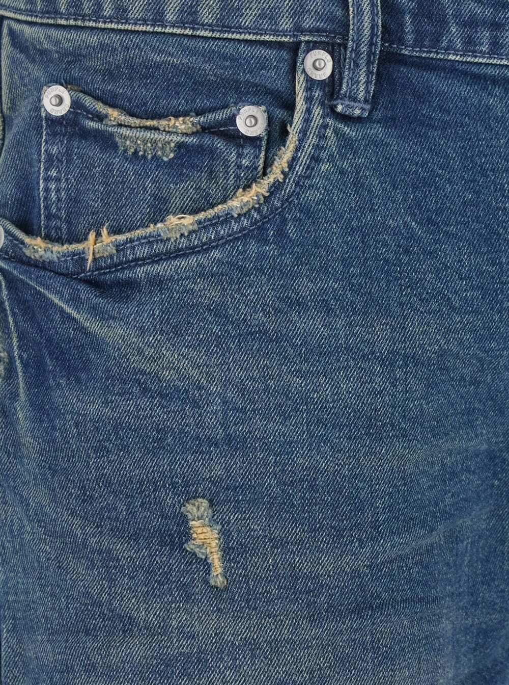 Purple Brand Blue Flared Jeans With Ripped Details On The Front And ...