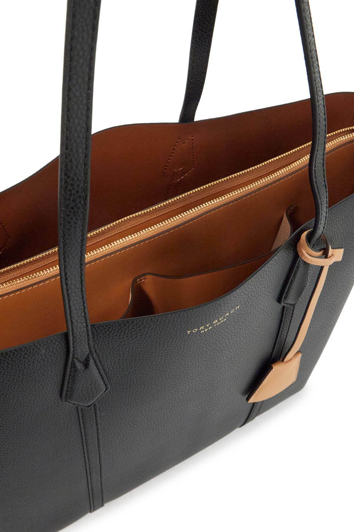 TORY BURCH leather perry shopping bag Black Tory Burch
