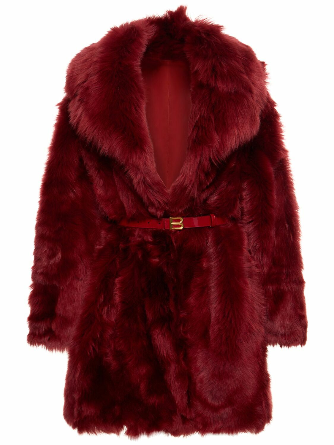 BALLY - Shearling Coat W/ Logo Belt Bally