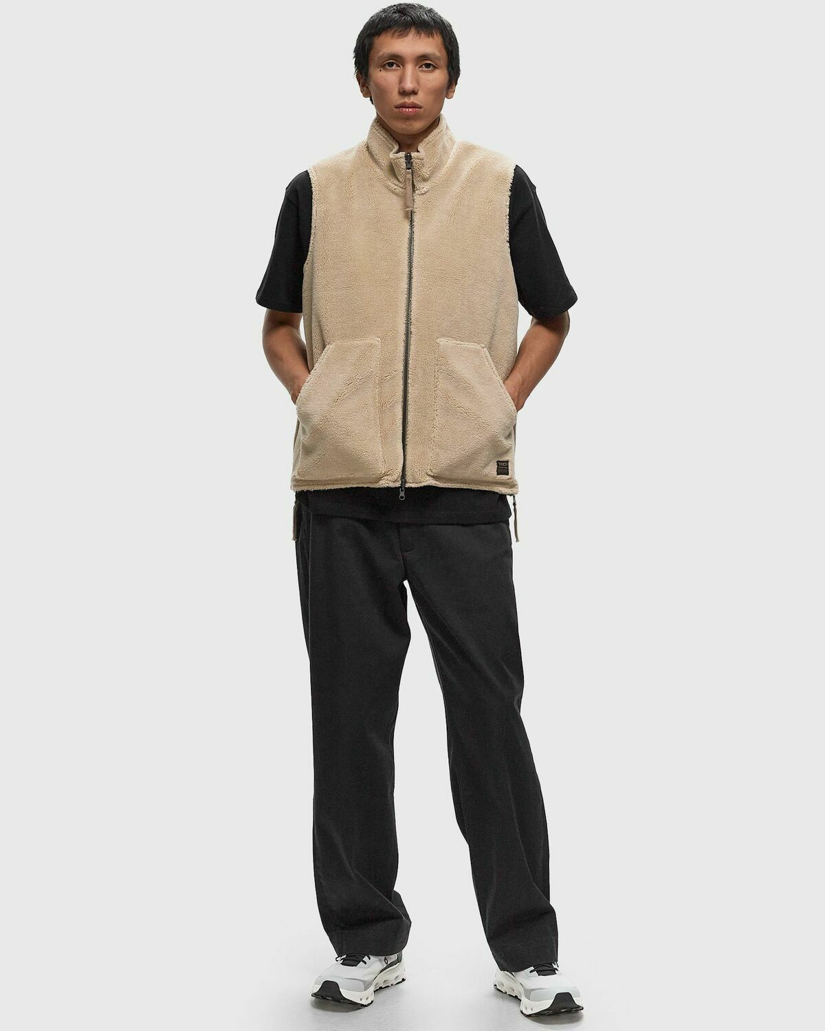 Taion Non Down Military Reversible Boa Hi Neck Vest Brown - Mens ...