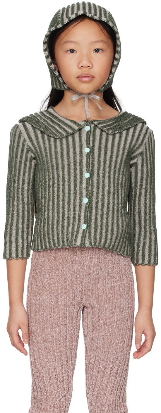 Eckhaus Latta SSENSE Exclusive Kids Green Bambino Cardigan Eckhaus Latta