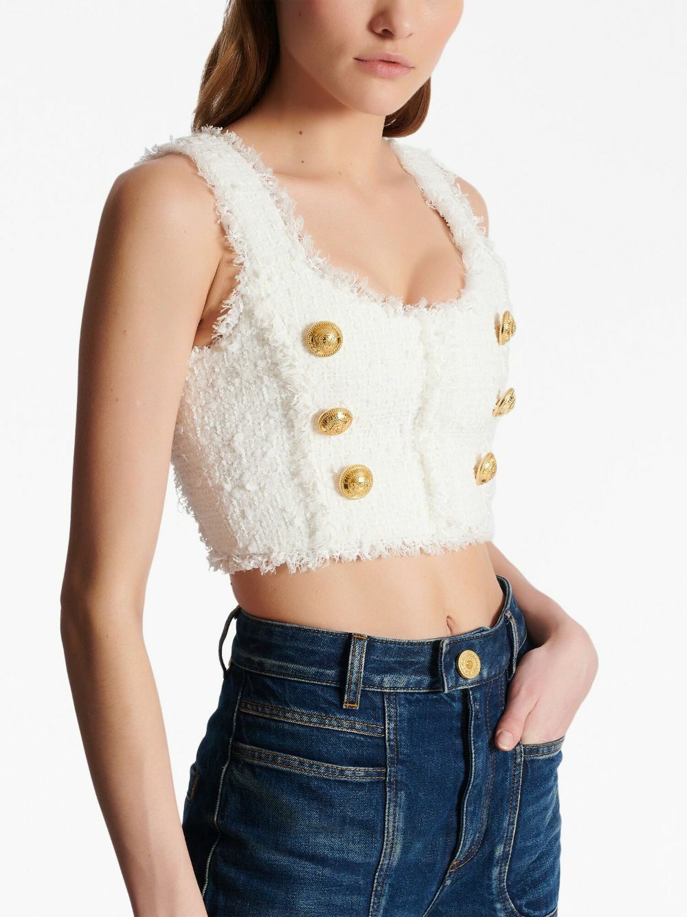BALMAIN - Tweed Cropped Top Balmain