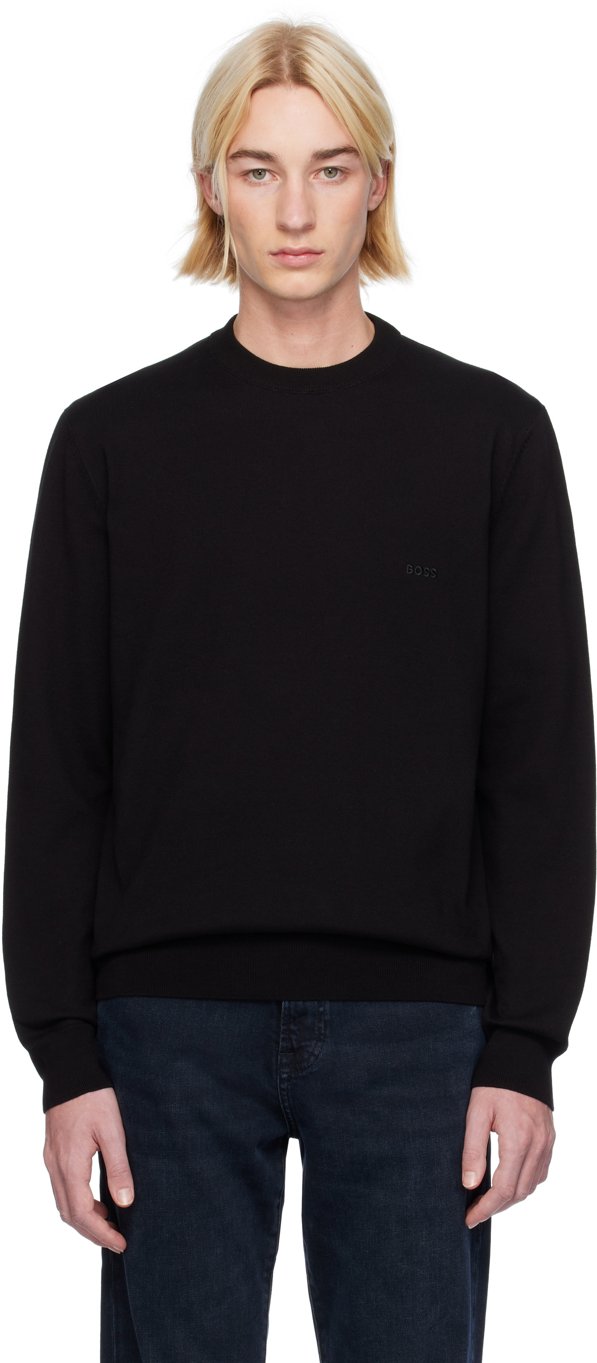 BOSS Black Logo-Embroidered Sweater BOSS