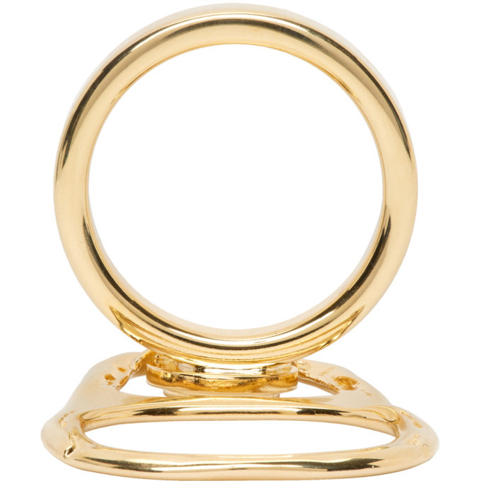 MM6 Maison Margiela Gold Can Tab Ring MM6 Maison Margiela
