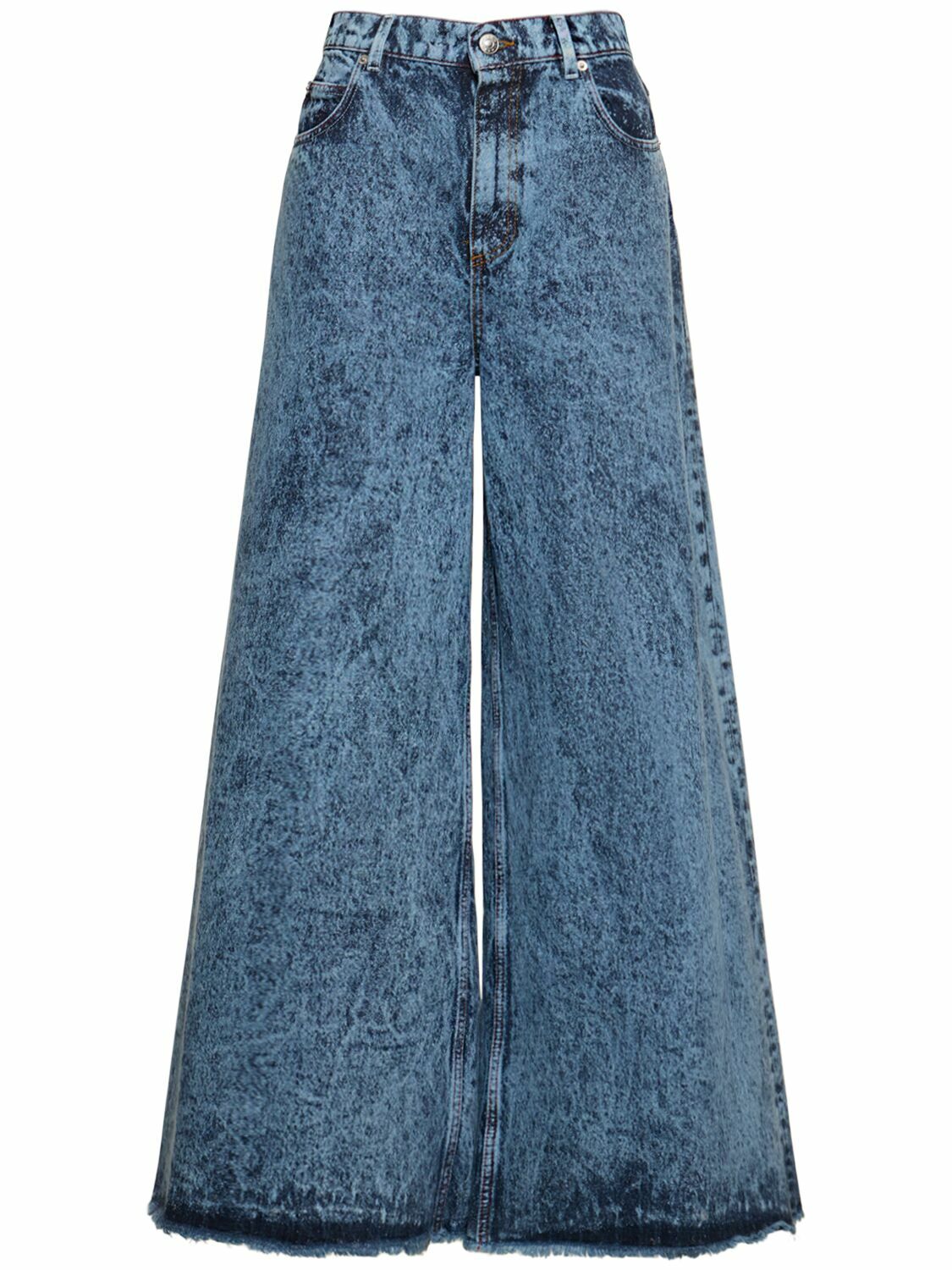 MARNI - Marble Dyed Cotton Denim Flared Jeans Marni