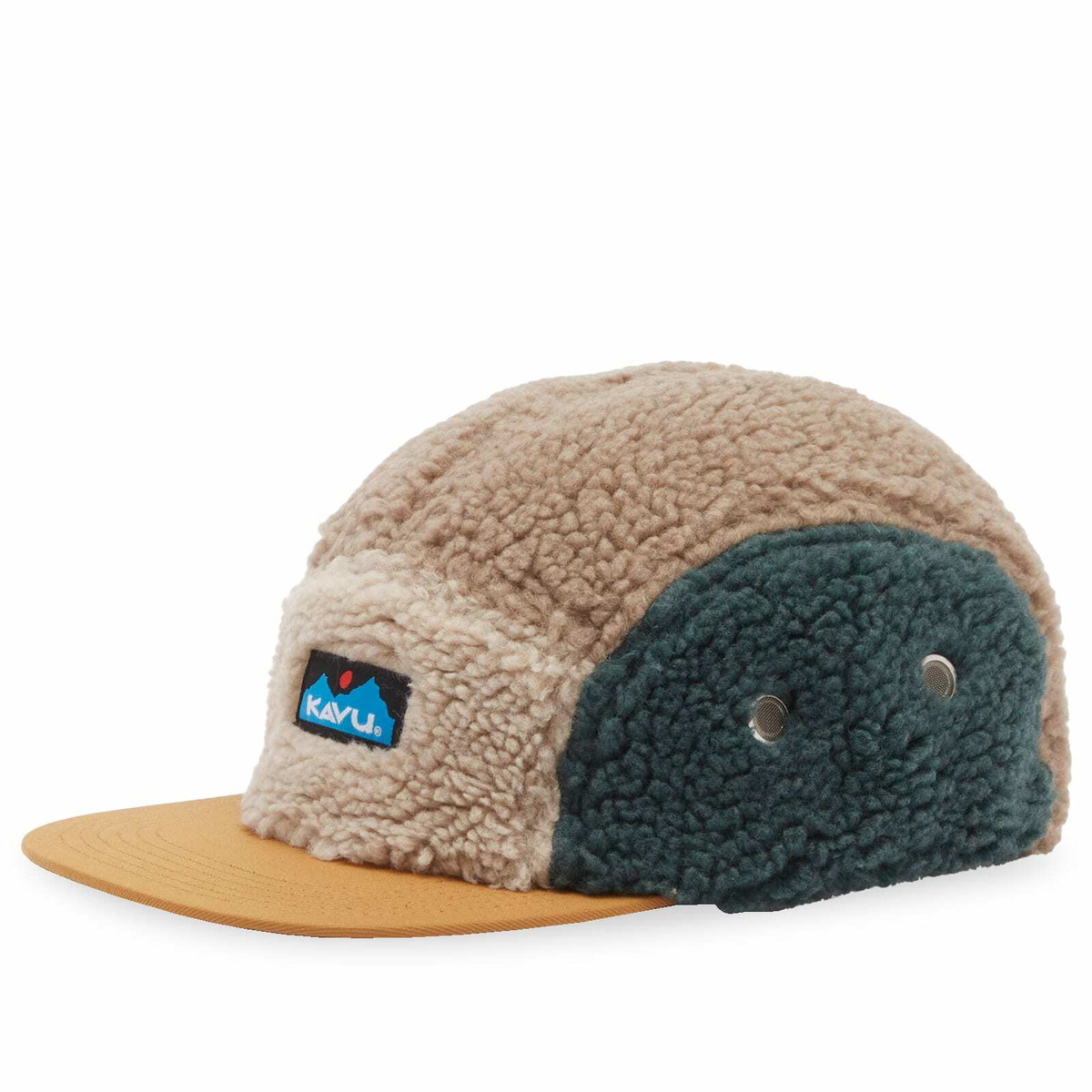 KAVU Men's Fur Ball Camp Sherpa Fleece Cap in Fall Forest KAVU