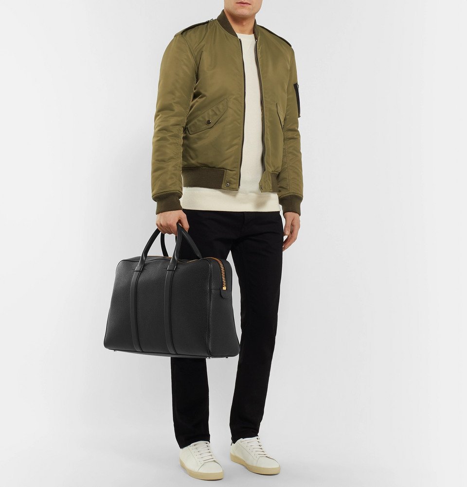 TOM FORD - Full-Grain Leather Briefcase - Men - Black TOM FORD