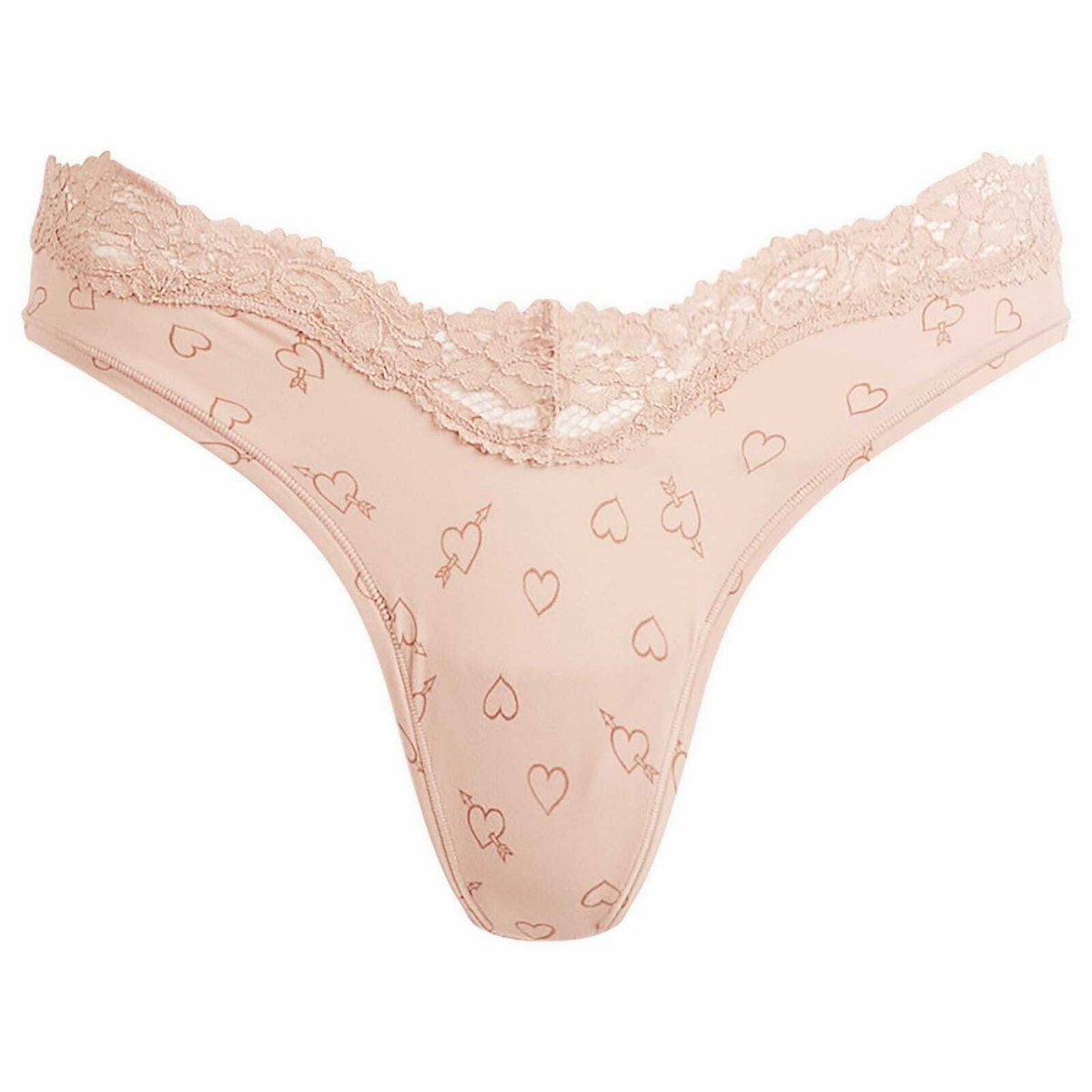 SKIMS Women's Fits Everybody Lace Dipped Thong in Mica Sketched Hearts ...
