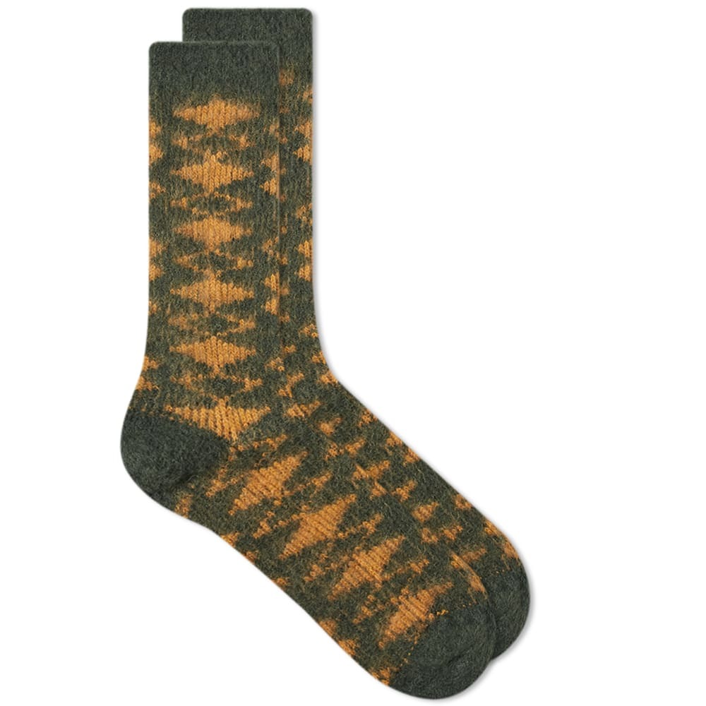 Anonymous Ism Men's Napping Diamond JQ Crew Sock in Moss Anonymous Ism