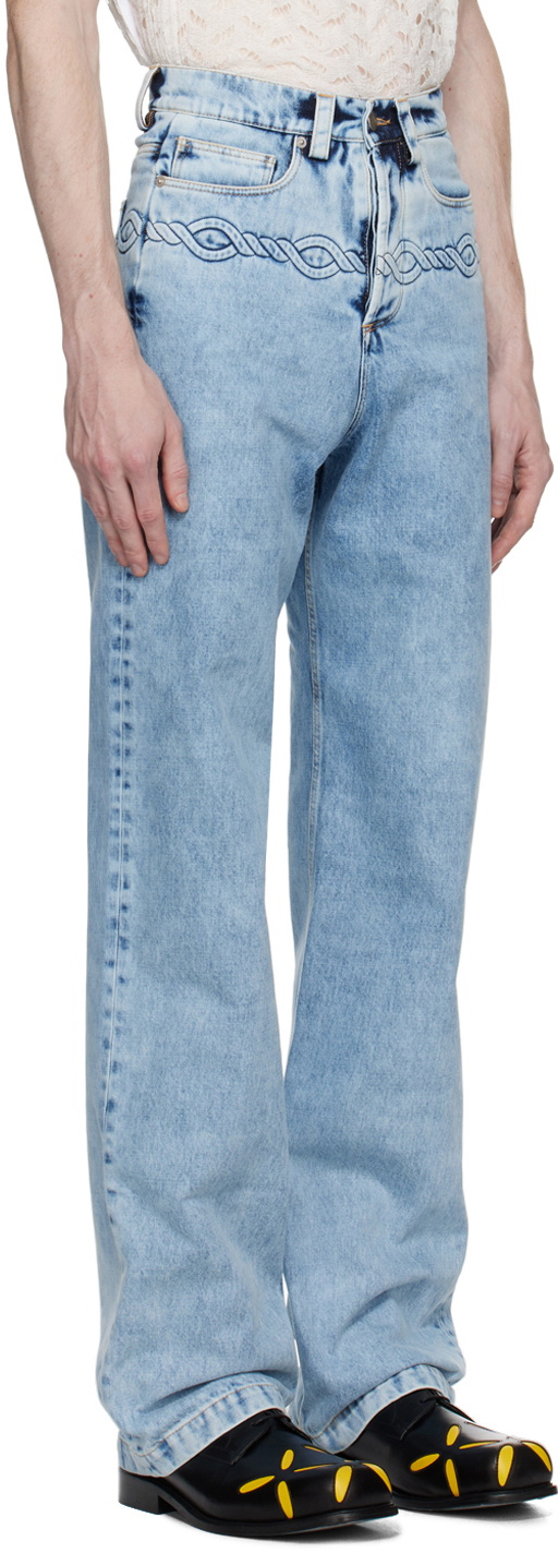 Stefan Cooke Blue Cable Corded Jeans Stefan Cooke