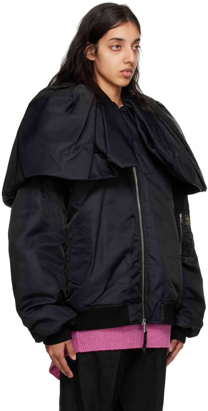 Raf Simons Black Couture Drape Bomber Jacket Raf Simons