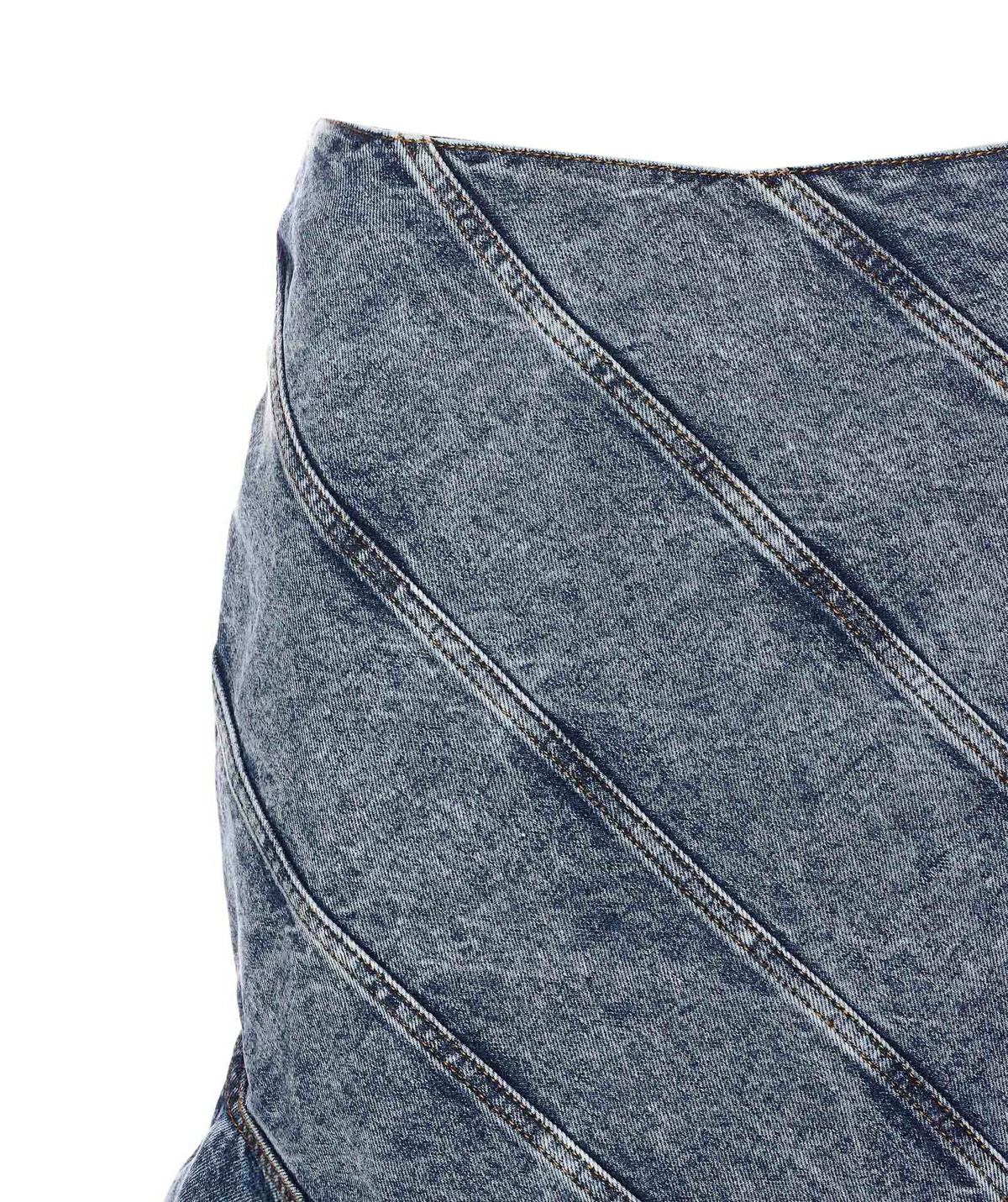 Alaia Denim Spiral Skirt ALAÏA